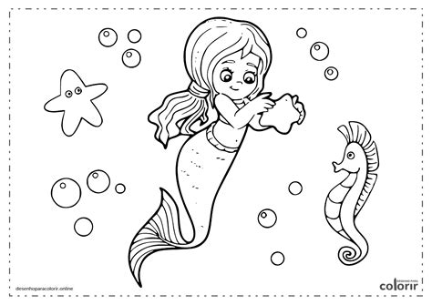 Desenhos De Sereias Para Colorir