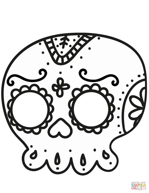 Dibujo de Calavera del Día de Muertos para colorear Dibujos para