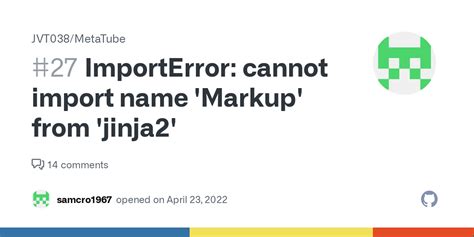 Importerror Cannot Import Name Markup From Jinja Issue