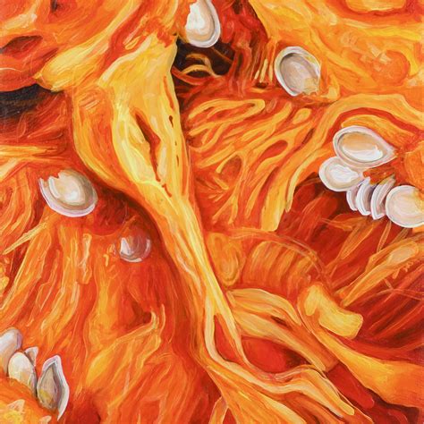 Angela Faustina Pumpkin Iii Oil On Cradled Painting Panel