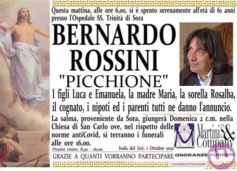 IOWEBBO ISOLA DEL LIRI SI E SPENTO BERNARDO ROSSINI