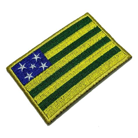 Be0172T01 Bandeira Goiás Brasil Patch Bordado Termo Adesivo no Shoptime