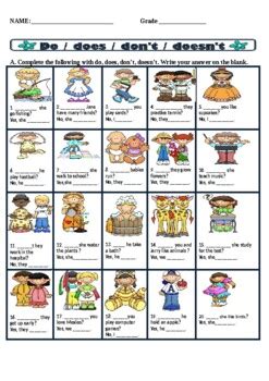Do Don T Does Doesn T English Esl Worksheets Pdf Doc Off