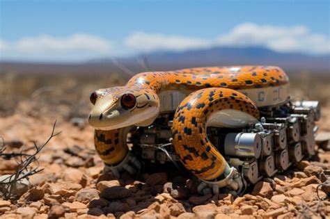Premium Photo Robotic Snake Models Efficiently Conducting Desert