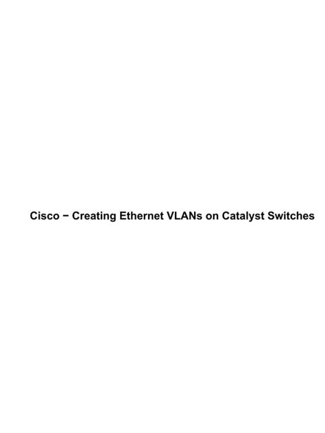Cisco How To Configure Vlan Pdf