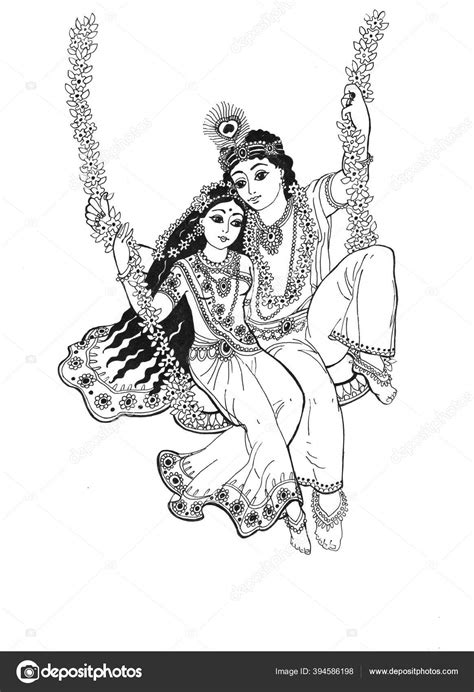 Radha Krishna Black And White PNG Transparent Radha Krishna 54 OFF