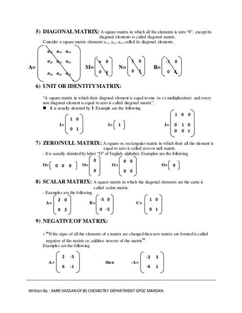 introduction to matrices types of matrices
