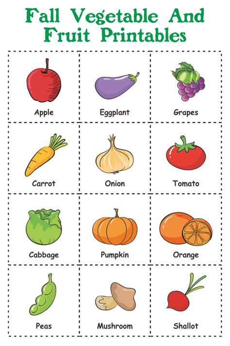 Fall Vegetable And Fruit 10 Free PDF Printables Printablee