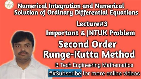problem rk method of second order youtube