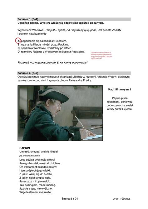 Egzamin ósmoklasisty 2022 polski Zadania arkusze CKE i odpowiedzi z