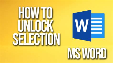 How To Unlock Selection Microsoft Word Tutorial YouTube