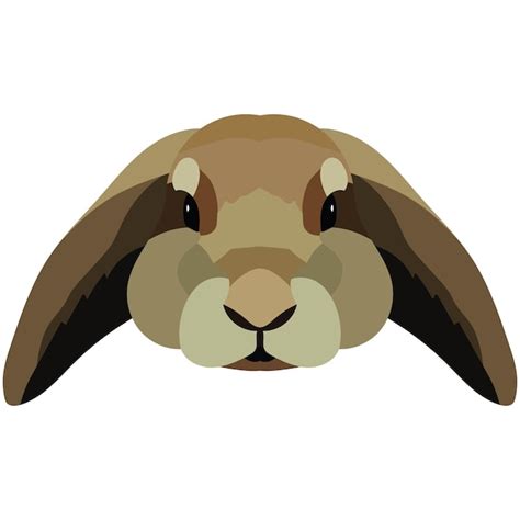Ilustración vectorial de la cara de un lindo conejito de dibujos