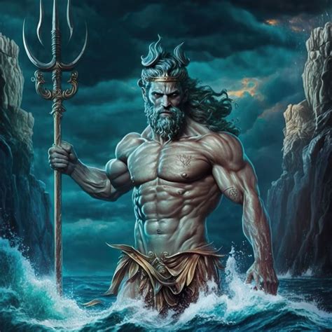 Greek God Poseidon Art 4k Etsy Greek God Poseidon Art Poseidon