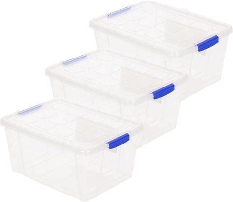 6x Stuks Opslagboxen Bakken Organizers Met Deksel 16 Liter 40 X 30 X 21