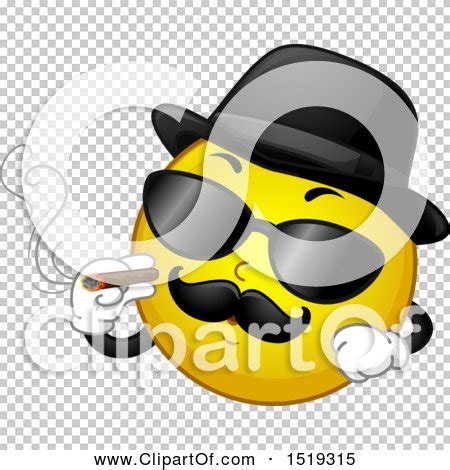 Clipart Of A Yellow Smiley Emoji Magifa Gangster Smoking A Cigar