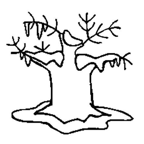Coloriage Arbre d Hiver en Ligne Gratuit à imprimer