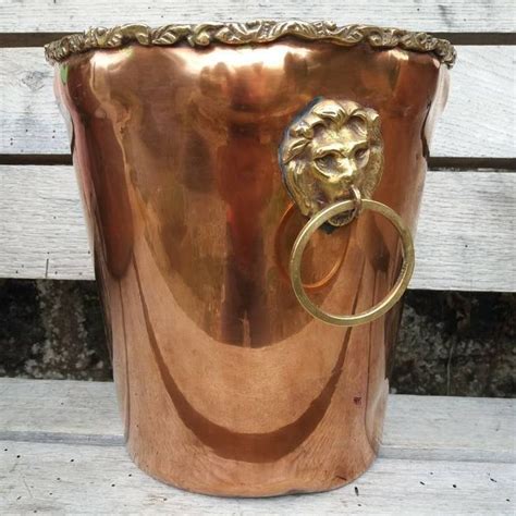 Stunning Rare Copper Antique Champagne Ice Bucket Lions Head Etsy UK
