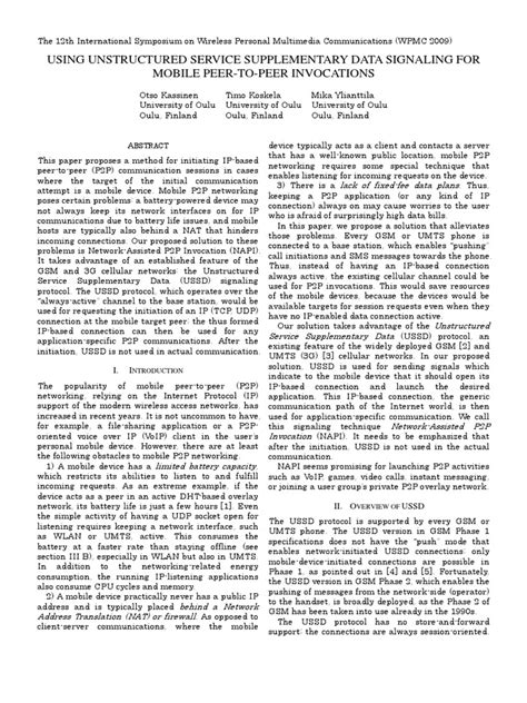 using unstructured service supplementary data signaling for mobile peer to peer invocations