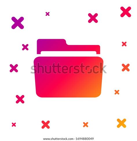Color Folder Icon Isolated On White เวกเตอรสตอก ปลอดคาลขสทธ
