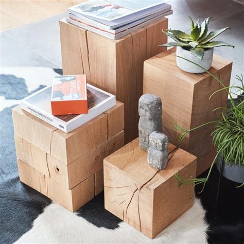 Cube chêne massif L24 x l24 x H45cm Leroy Merlin Chene massif