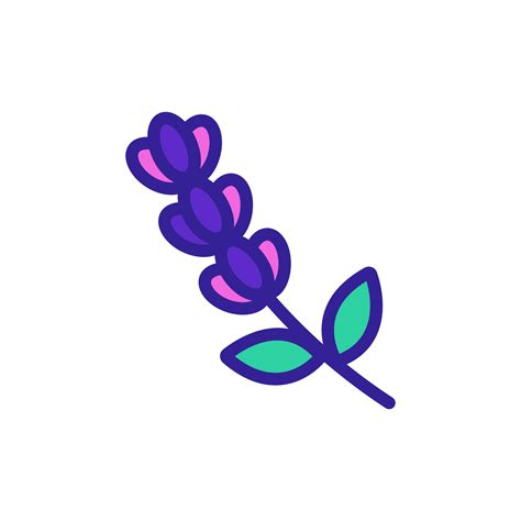 Lavender Flower Icon Vector Isolated Contour Symbol Illustration