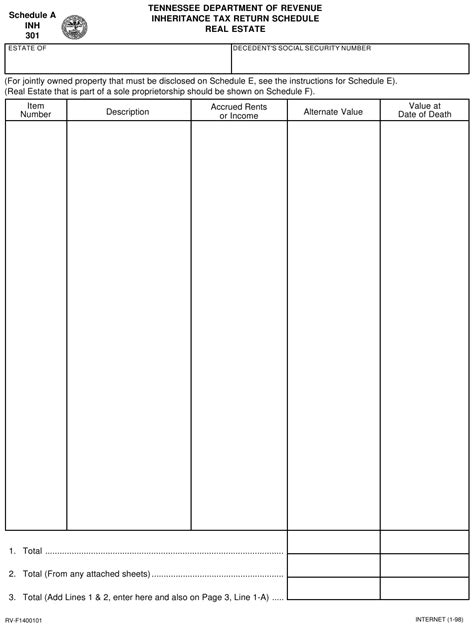 Form Rv F Inh Schedule A Fill Out Sign Online And