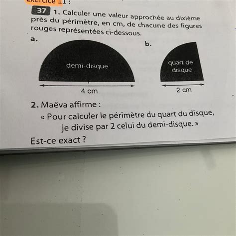 Calculer Une Valeur Approch E Au Dixi Me Pr S Du P Rim Tre En Cm