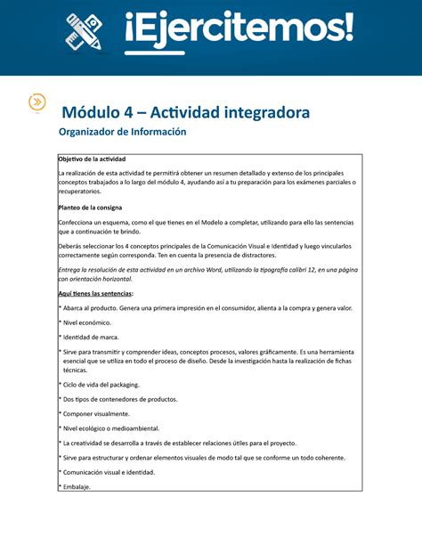 Actividad M Consigna M Dulo Actividad Integradora Organizador De