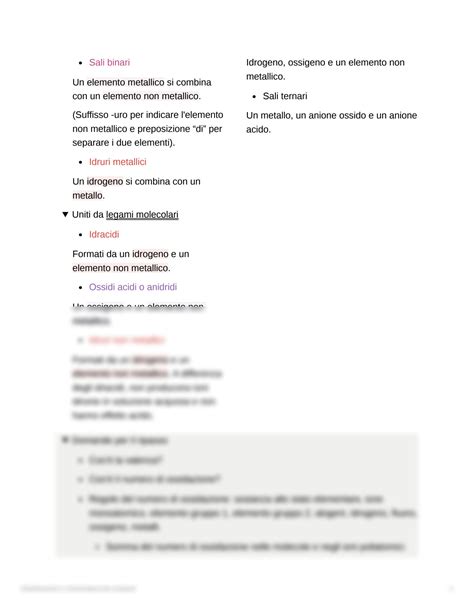 Solution Classificazione E Nomenclatura Dei Composti Studypool