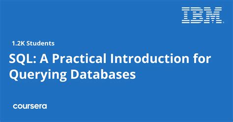 sql a practical introduction for querying databases coursera