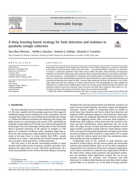 pdf a deep learning based strategy for fault detection and isolation in parabolic trough