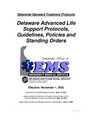 Fillable Online Dhss Delaware Delaware Advanced Life Support Protocols