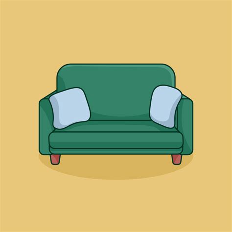 Green Sofa For Rest Doodle Cartoon 11382361 Vector Art At Vecteezy