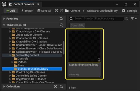 Control Rig Function Libraries In Unreal Engine