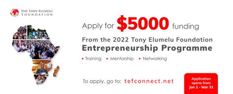 Apply NOW For 5000 In The 2022 Tony Elumelu Foundation