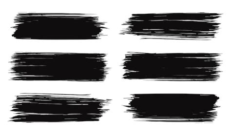 Premium Vector Set Of Brush Strokes Black Ink Grunge Brush Strokes