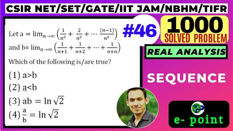 question 46 limit of a sequence real analysis csir net gate iit jam csir net exam