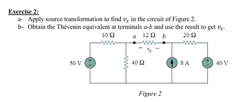 Solved Exercise A Apply Source Transformation To Find Vx Chegg