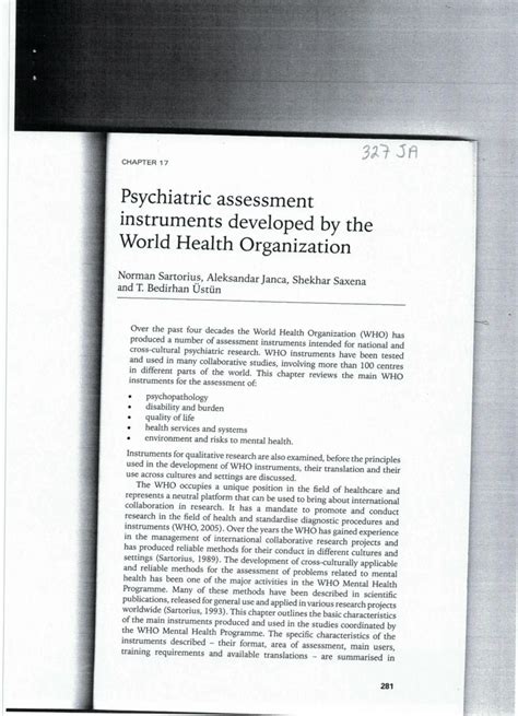 pdf psychiatric assessment instruments developed by the world health organization