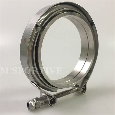 M SPORTIVE 4 Inch 101 6mm SUS 304 Stainless Steel V Band Clamp Flange