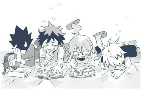 Tokoyami Fumikage Midoriya Izuku Kirishima Eijirou Kaminari Denki