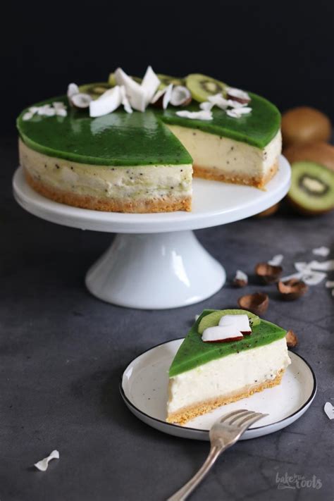 Veganer Kiwi Kokosnuss No Bake Cheesecake Bake To The Roots