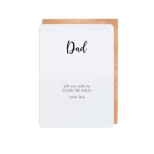 Dad Mum Will You Walk Me Down The Aisle Proposal Card Etsy