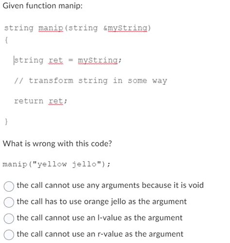Solved What Is Wrong With This Code Manip Yellow Chegg