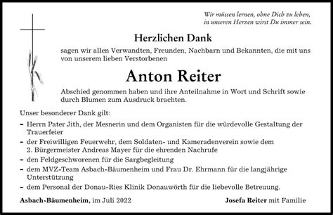 Traueranzeigen von Anton Reiter Allgäuer Zeitung