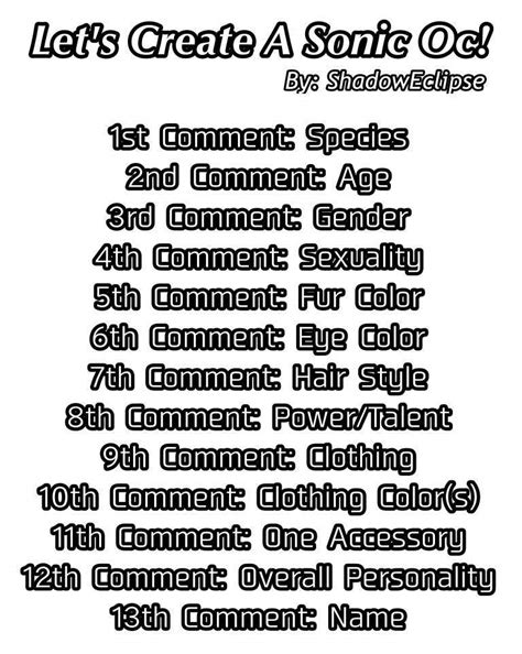 Lets Make A Sonic Oc Sonic The Hedgehog Amino