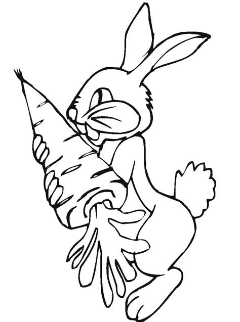 Coloriage lapin avec une grosse carotte télécharger et imprimer gratuit