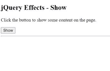Jquery Effects Show