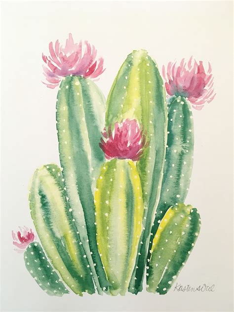 IMPRESIÓN de acuarela de cactus Etsy España Cactus paintings
