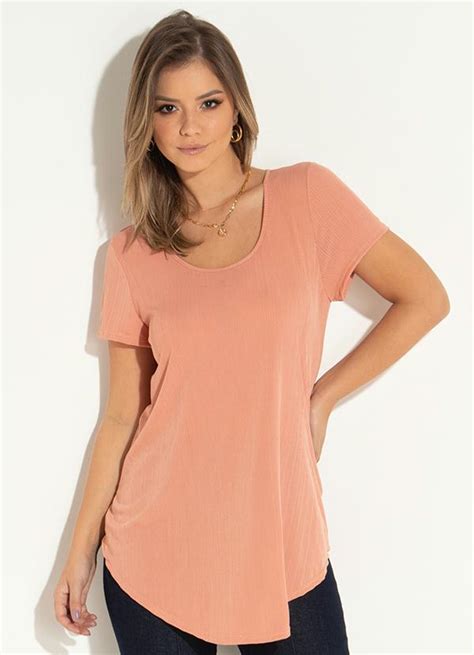 Blusa Rosa Mangas Curtas Quintess